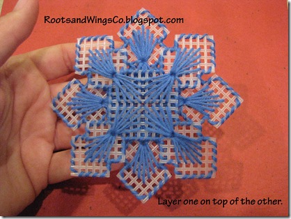 RootsAndWingsCo: Plastic Canvas Snowflake Picture Ornament